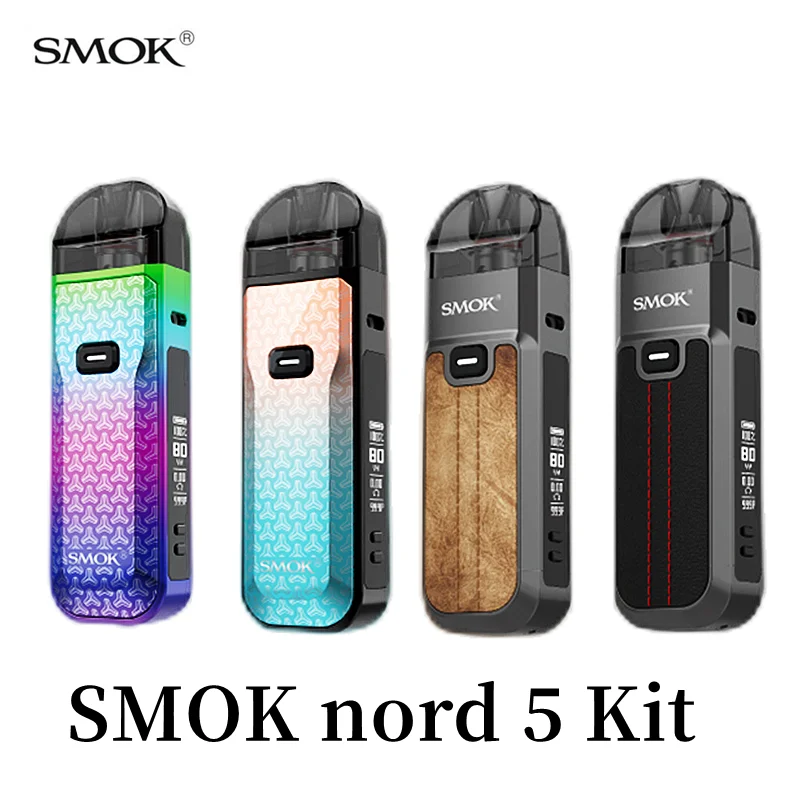 Vape SMOK NORD5 Kit Box Mod 2000mah Battery 80W With 5ML Cartridge ...