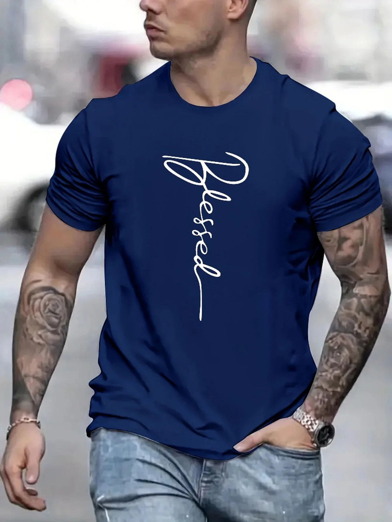 Camiseta-slim-fit-estampada-bem-grande-para-homens-100-algod-o-gola ...