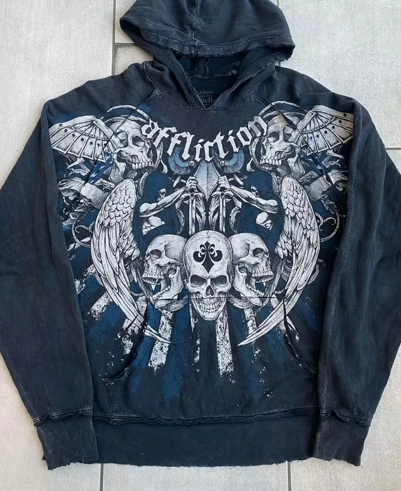 Gothic-trend-skull-print-pullover-hoodie-for-men-autumn-and-winter-new ...