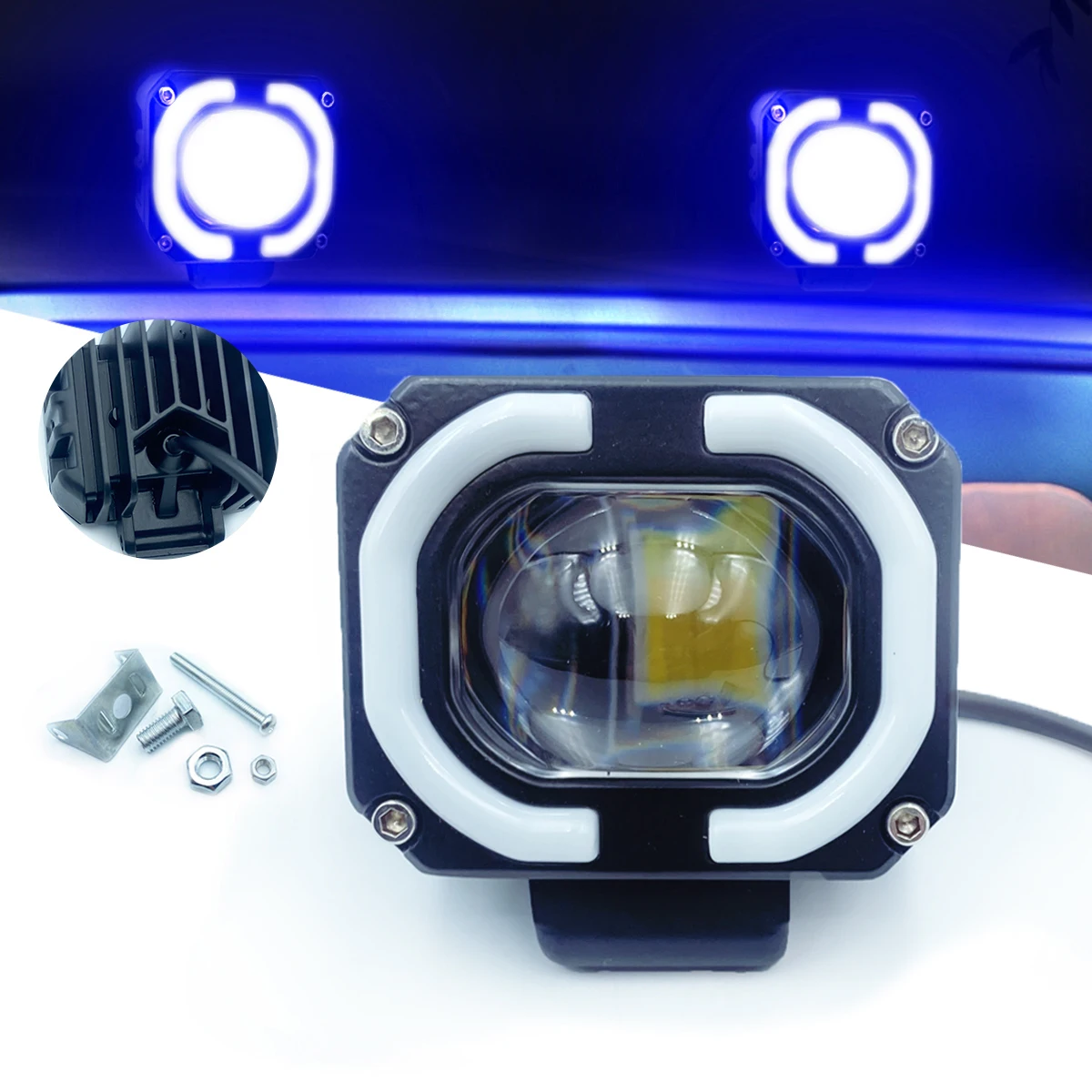 2Pcs-Motorcycle-Fog-Spotlights-Lights-Headlight-Car-Offroad-Truck-Angel ...