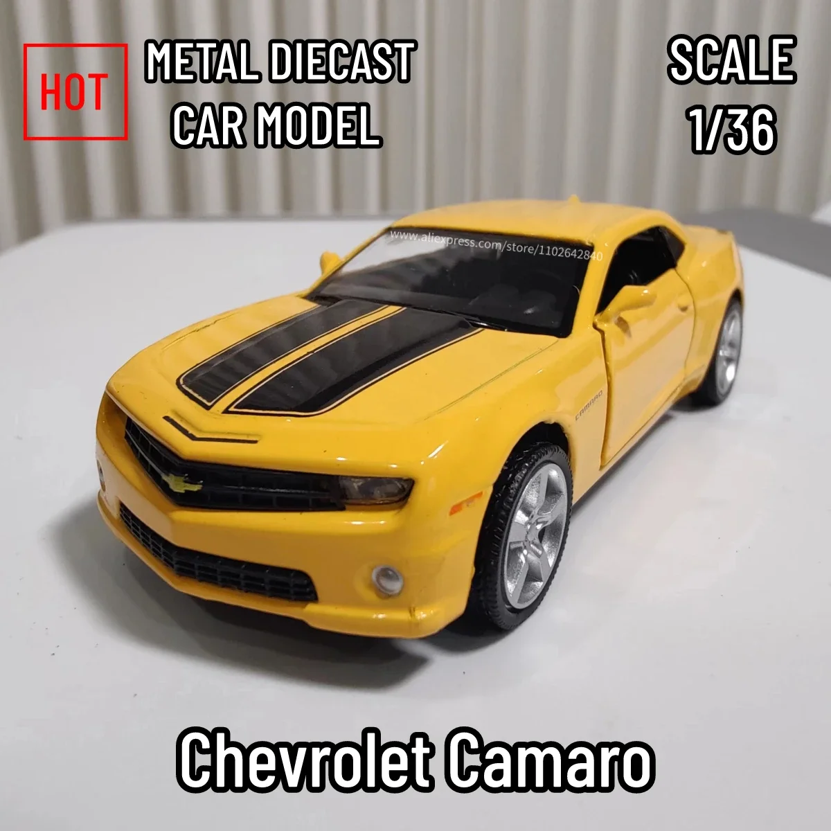 1:36 Car Model Chevrolet Camaro Scale Metal Diecast Replica Home Office ...