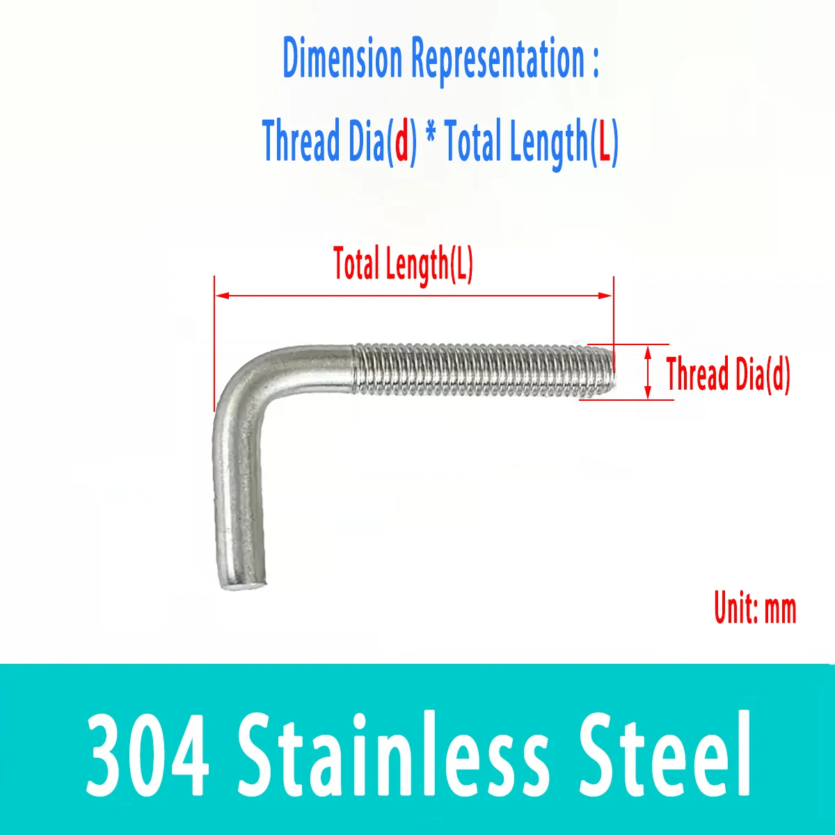 304-Stainless-Steel-7-Shaped-Screw-Square-Screw-L-Shaped-Screw-7-Shaped ...