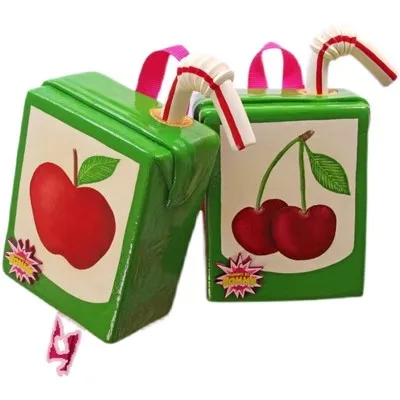 Tommy-De-Bommy-orange-juice-backpack-with-straw-student-niche-backpack ...