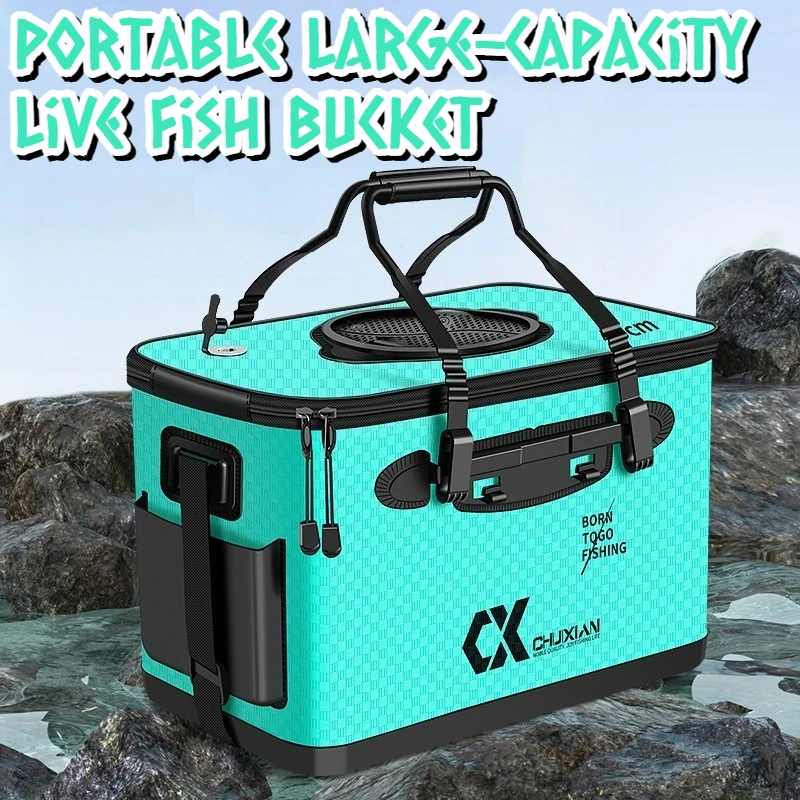 Thickened Portable Outdoors Live Fish Bucket Lightweight Multi ...