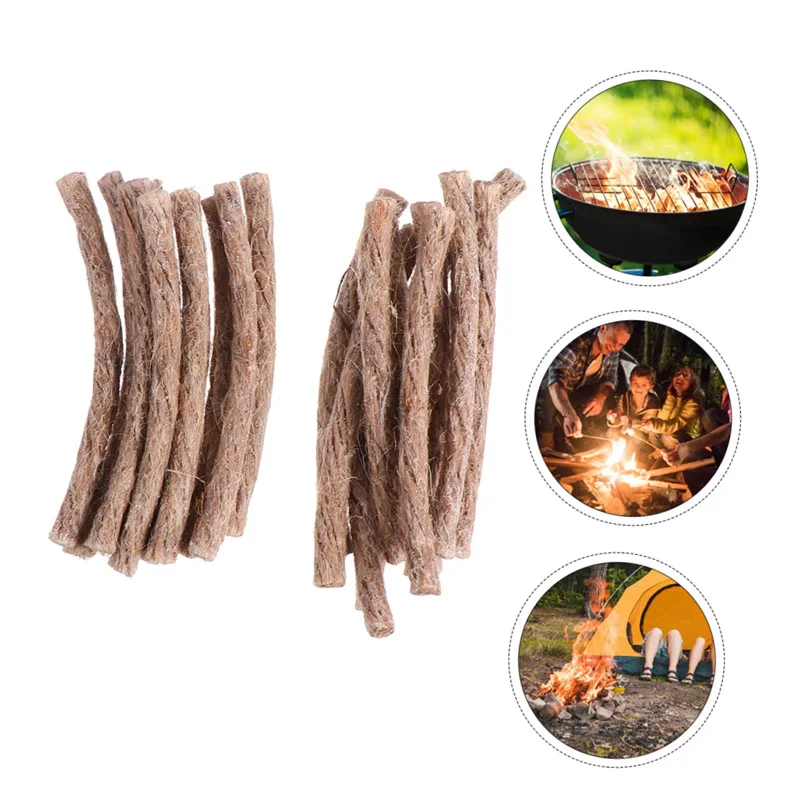 12/24Pcs Survival Wick Hemp Cord Easy To Carry Camping Hemp Fire ...