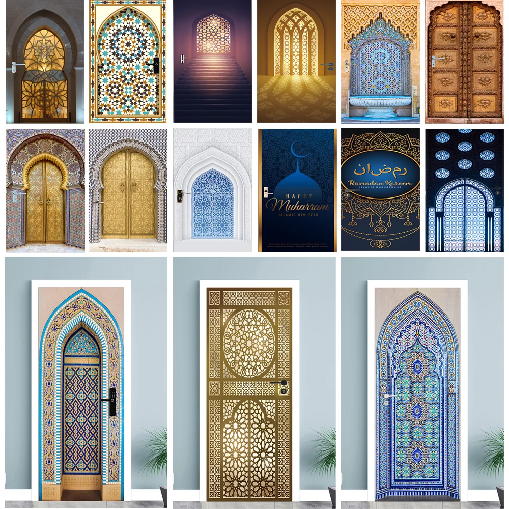 Autocollant-de-Porte-Islamique-Auto-Adh-sif-Mural-Arc-Musulman-Stickers ...