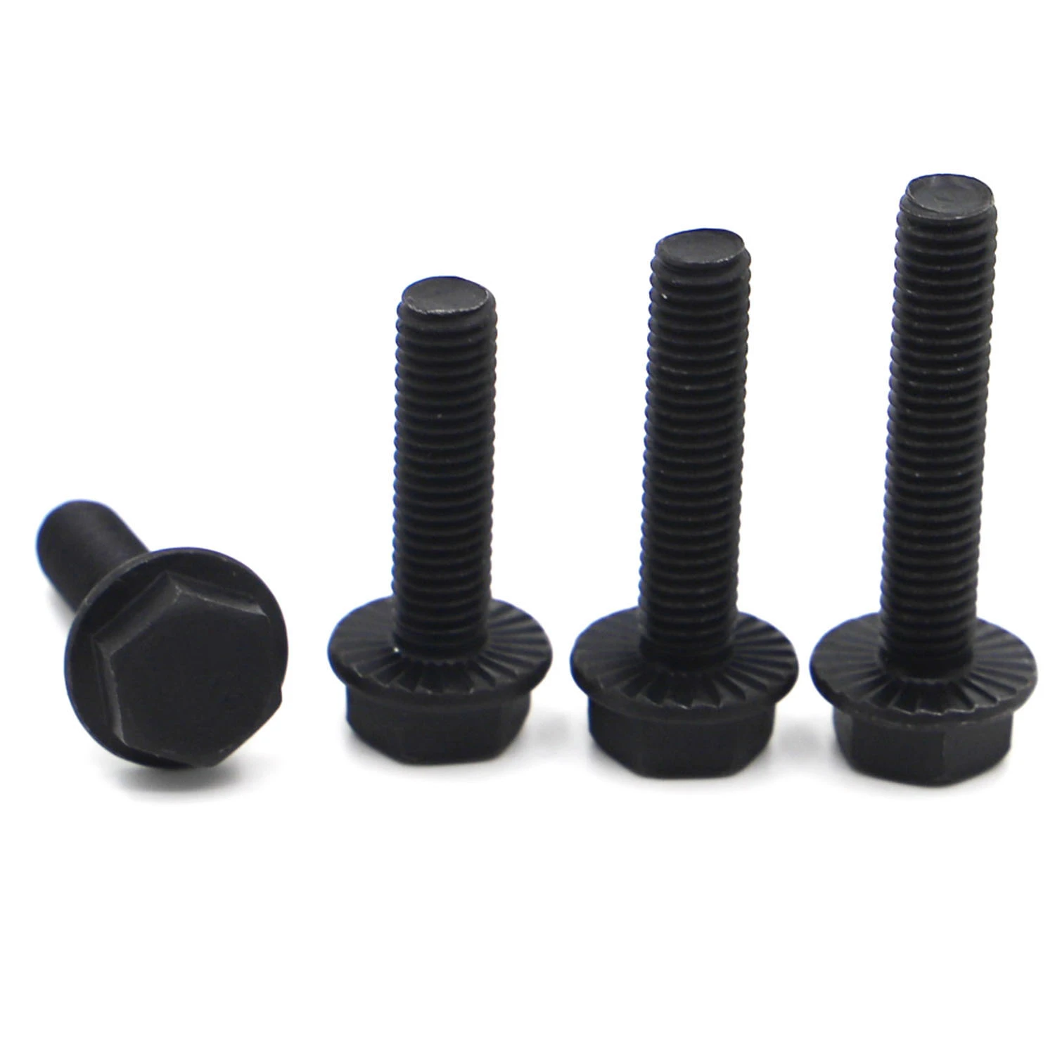 Gb5789 Black Grade 10.9 Carbon Steel Hexagon Flange Bolts With Tooth ...
