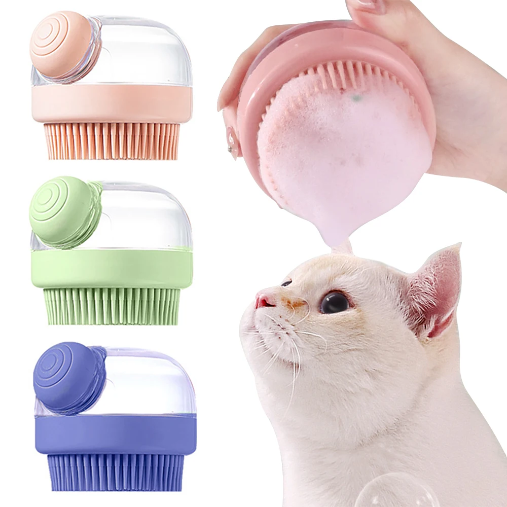 Dog-Bath-Brush-Cat-Comb-Grooming-Brush-Pet-Shower-Brush-Safety-Silicone ...