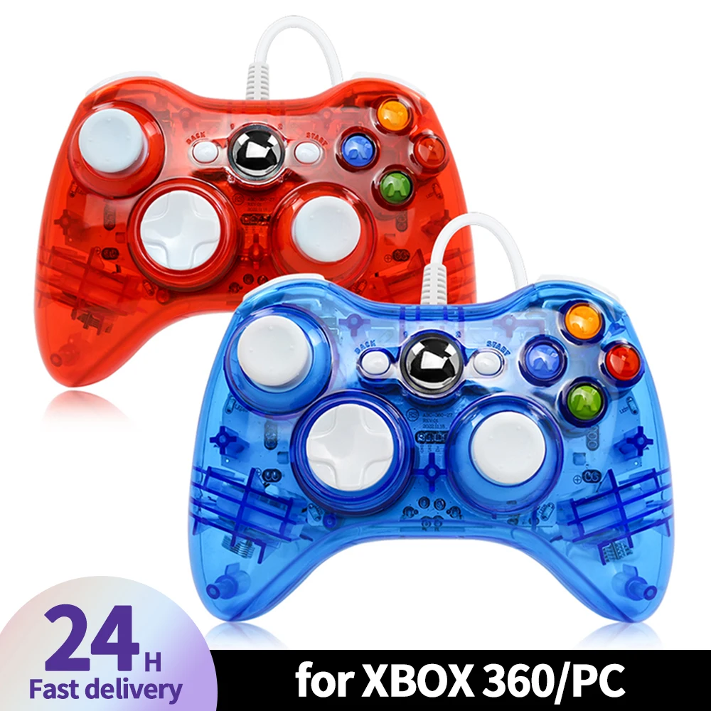 Wired-Game-Controller-Gamepad-High-Precision-360-Degree-Joystick-USB ...