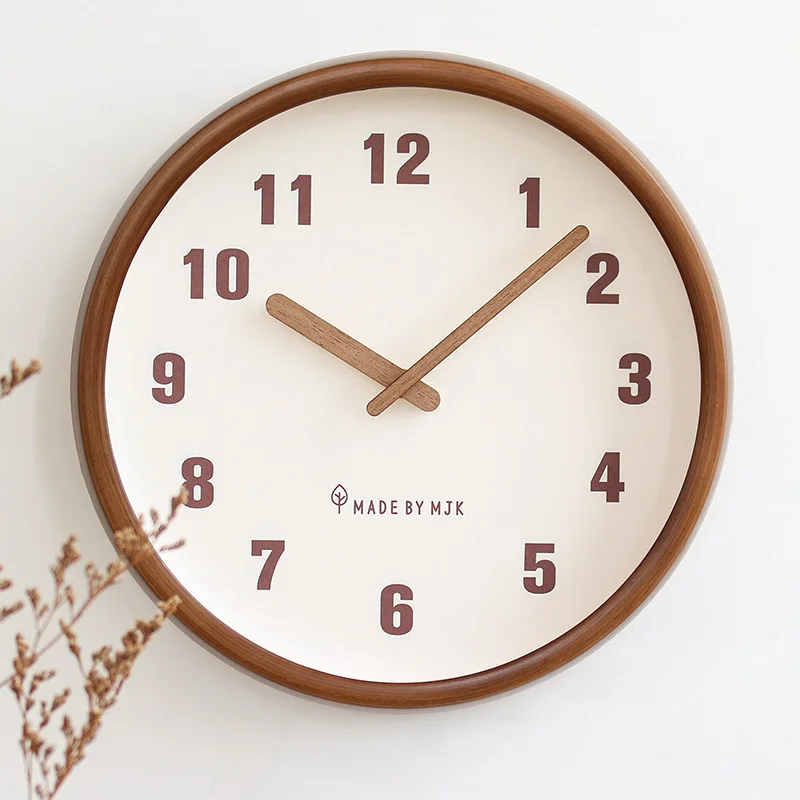 New-home-living-room-retro-solid-wood-wall-clock-modern-simple-wall ...