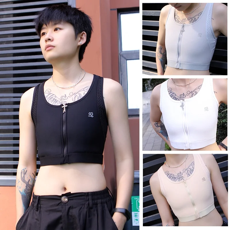 Woman-Chest-Binder-Front-Zipper-Breast-Binder-Transgender-Binder-Top ...