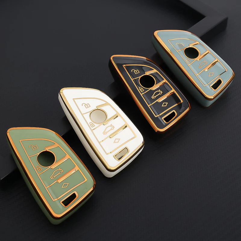 Luxury-Car-Key-Case-Holder-Gold-Frame-Design-4-Button-Auto-Car-Keys ...