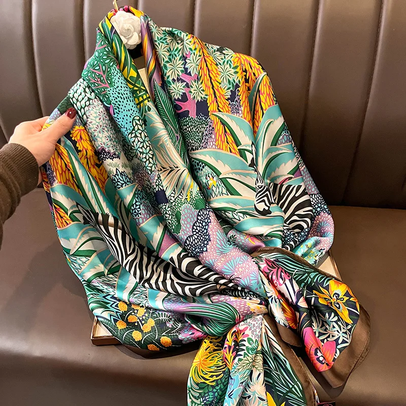 New-Luxury-Women-Silk-Winter-Scarf-Shawls-Lengthened-Ladies-Foulard ...