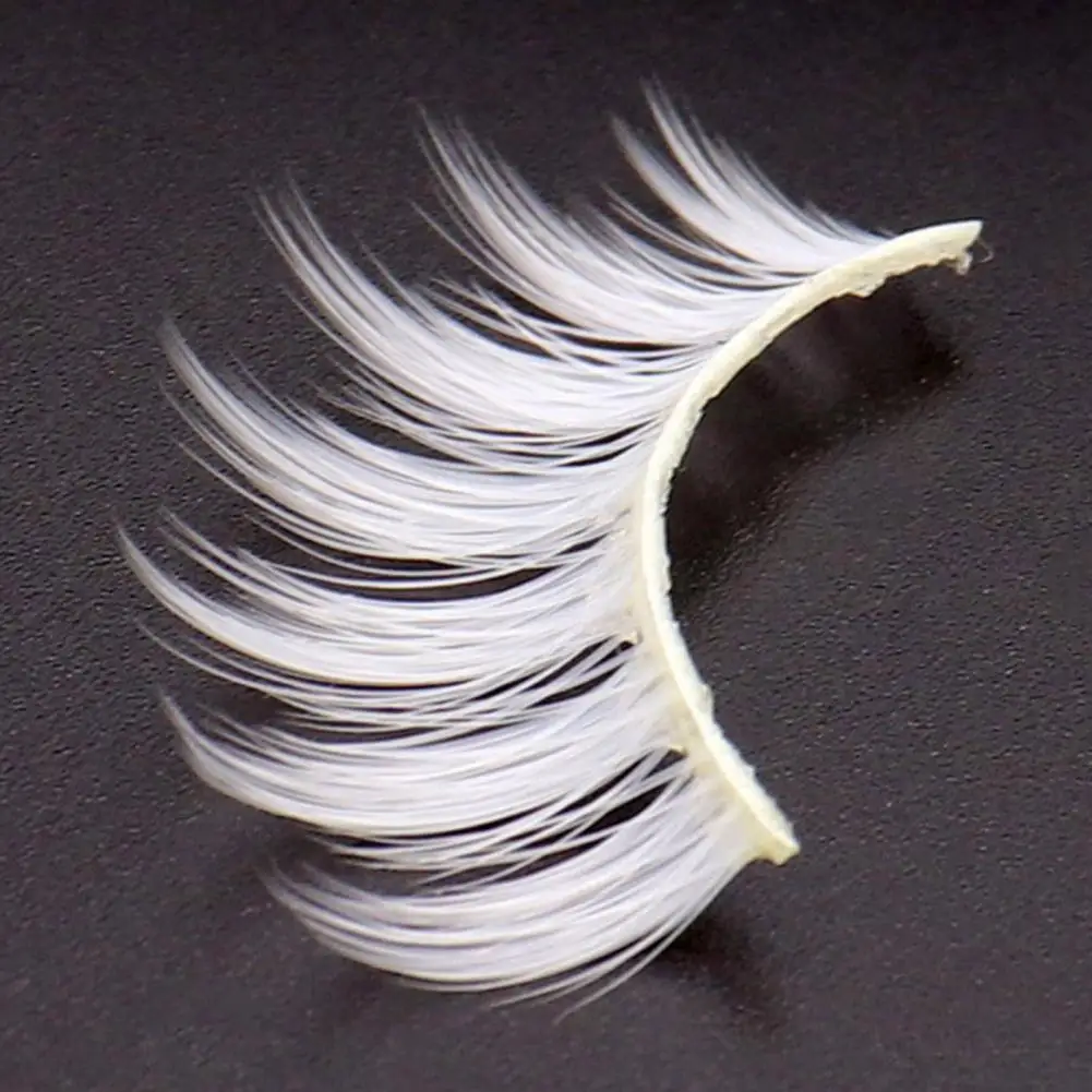 Artificial-Eyelashes-Soft-Comfortable-to-Wear-Fiber-Anime-White-False ...