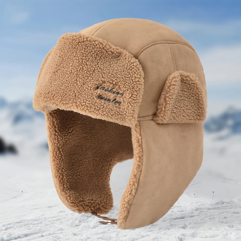 Winter-fashion-letter-embroidery-Lei-Feng-hat-men-and-women-lamb-wool ...