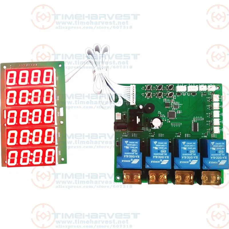 4 Digits Coin Operated Timer Control Board 4 Devices Power Timer Controller Support Set Time
