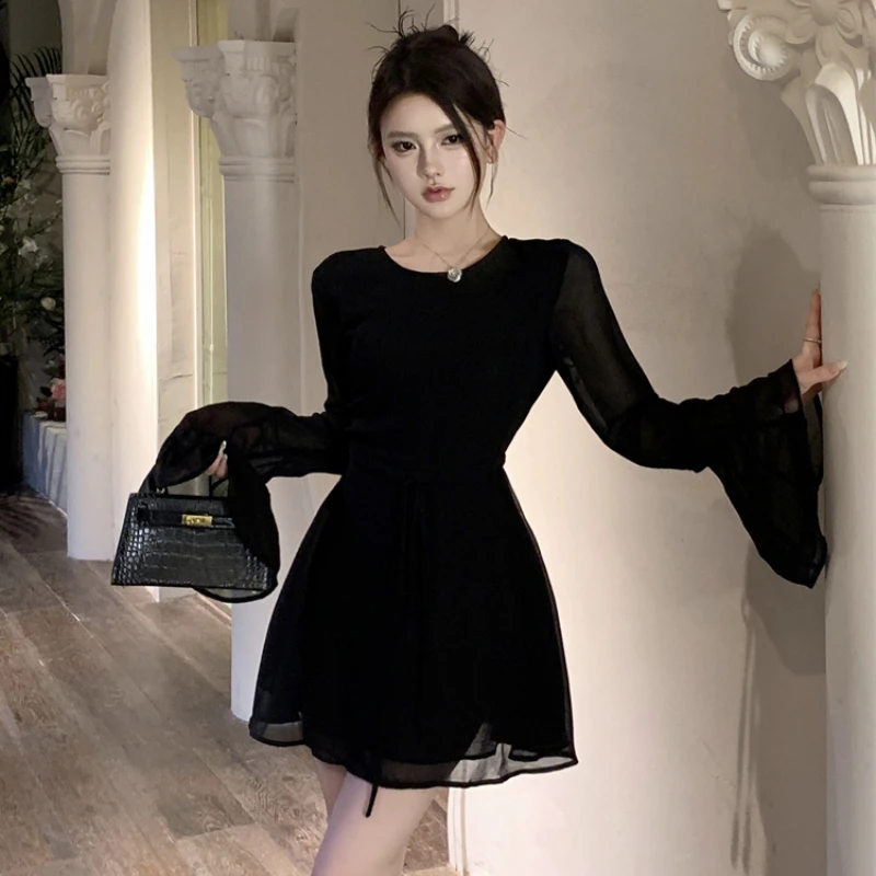 HOUZHOU-Backless-Black-Short-Dresses-for-Women-Elegant-Back-Hollow-Out ...