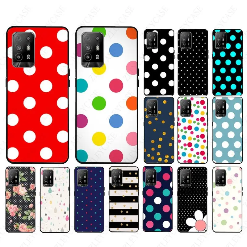 funda-black-red-white-Polka-Dots-Phone-cover-For-OPPO-A94-A74-A9-A5-A53 ...