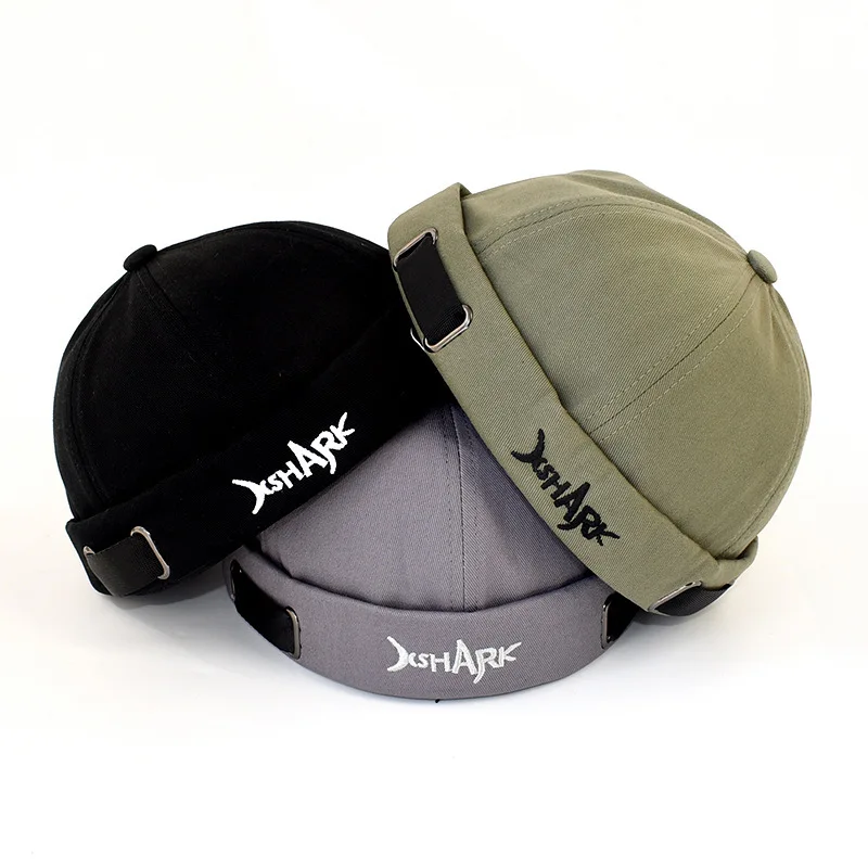 Men's Women's Docker Hat Caps Dome Beanies Vintage Shark Embroidery ...