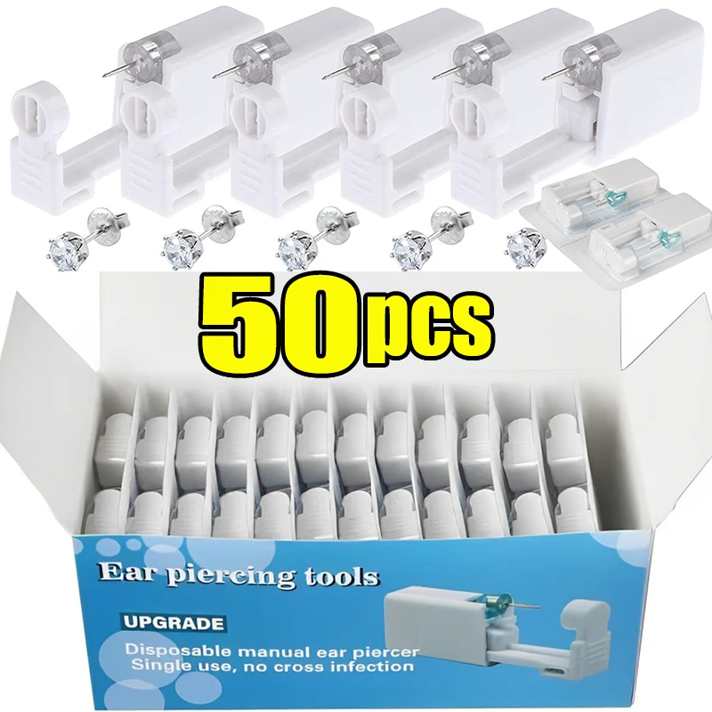 1-50pcs-Ear-Piercing-Gun-Disposable-Disinfect-Safety-Earring-Piercer ...