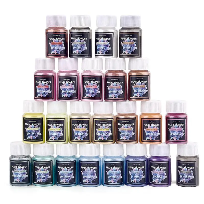 24Color Pearlescent Powder Epoxy Resin Dye Pearl Pigment Mica ...