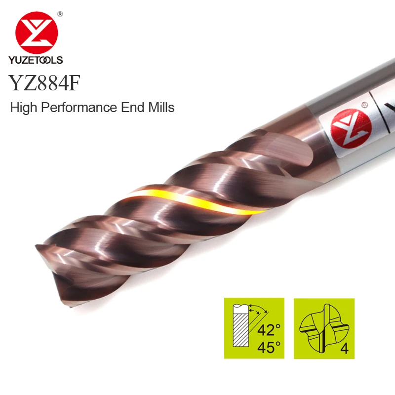CNC-Carbide-End-Mills-Tungsten-Machine-Cutter-Tools-4-Flute-Metal-Steel ...