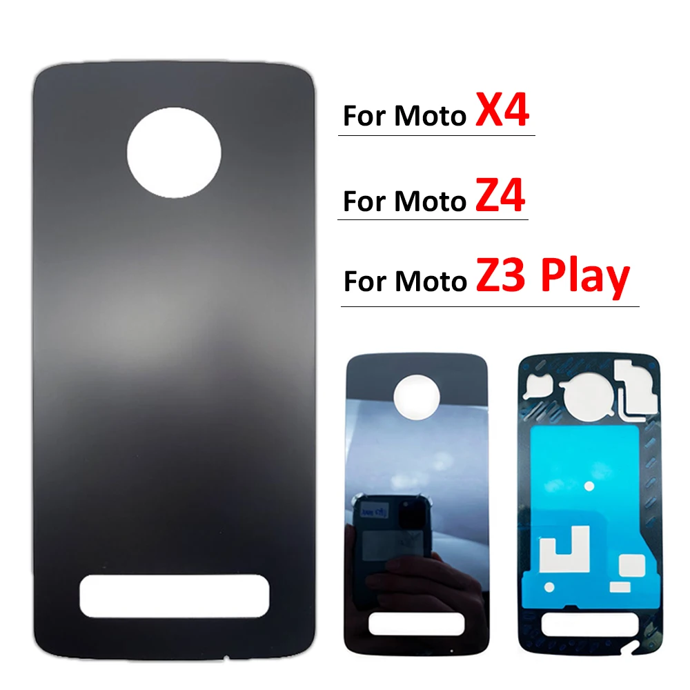 New For Motorola Moto Z4 X4 Z3 Play Battery Back Cover Glass Rear Door ...