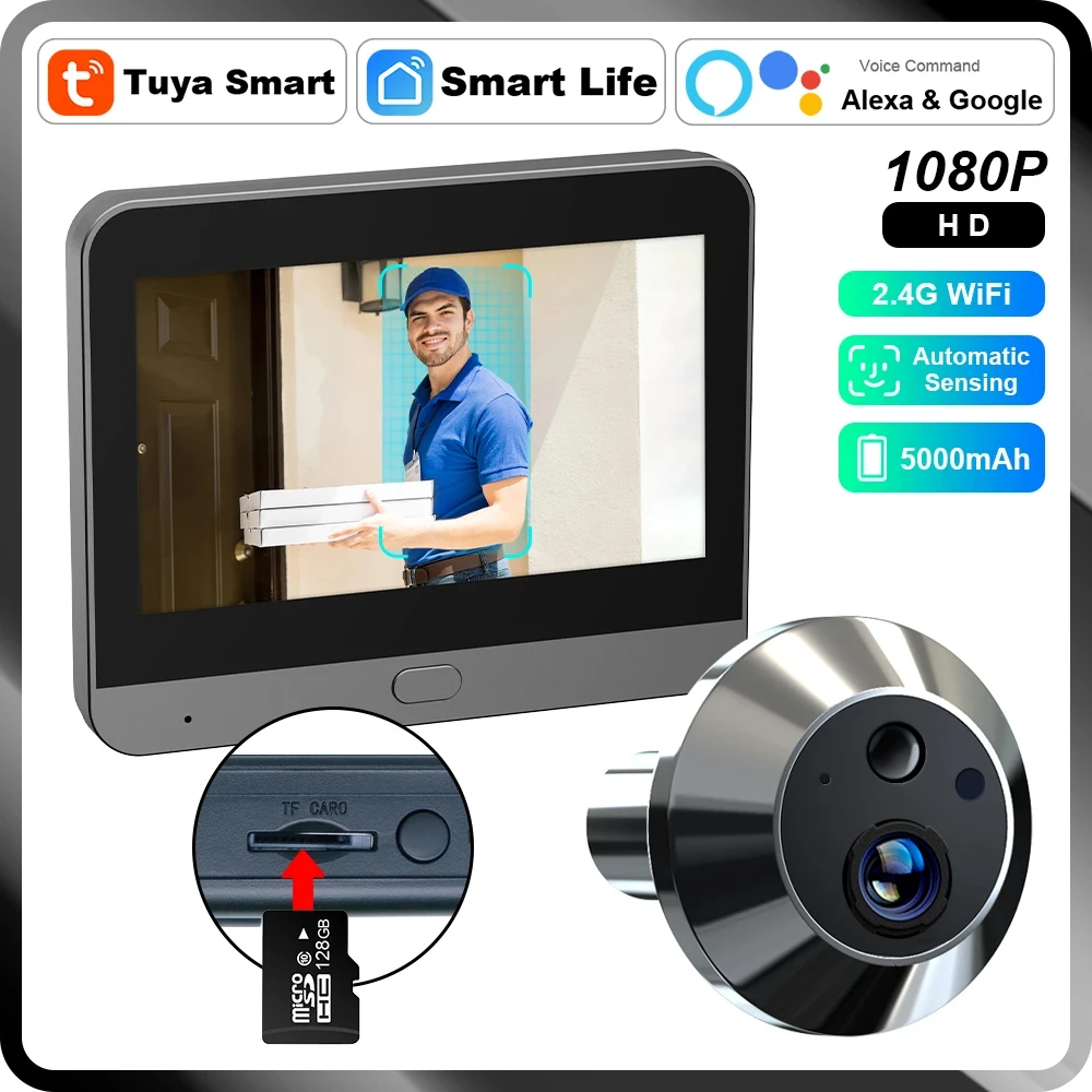 Smart-Tuya-1080P-2-4G-WiFi-Door-Camera-Wireless-with-128G-TF-Card ...
