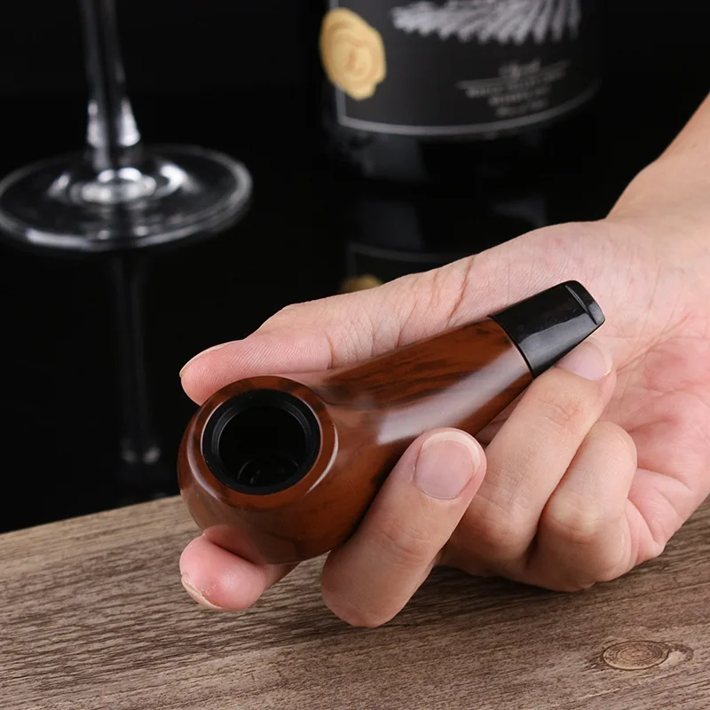 Mini Ebony Resin Wood Pipe Handmade Tobacco Pipe Portable Smoking Pipe ...