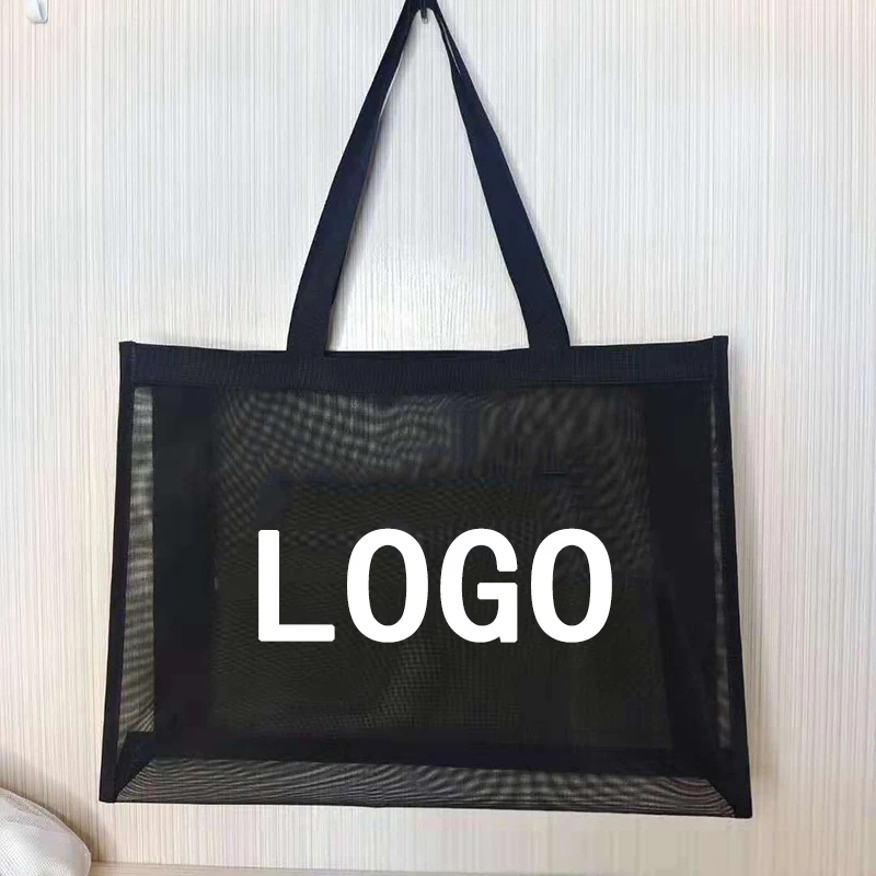 Customized-logo-nylon-mesh-shopping-bag-transparent-large-capacity ...