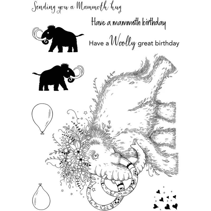 Mammoth-Hugs-Clear-Stamps-Animal-Sentiments-Transparent-Silicone-Stamps ...