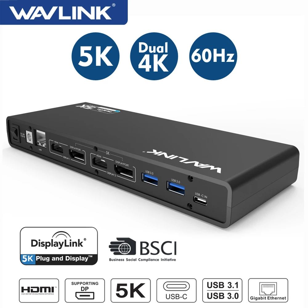 Wavlink-Universal-USB-3-0-Docking-Station-USB-C-Dual-4K-Ultra-Dock-DP ...