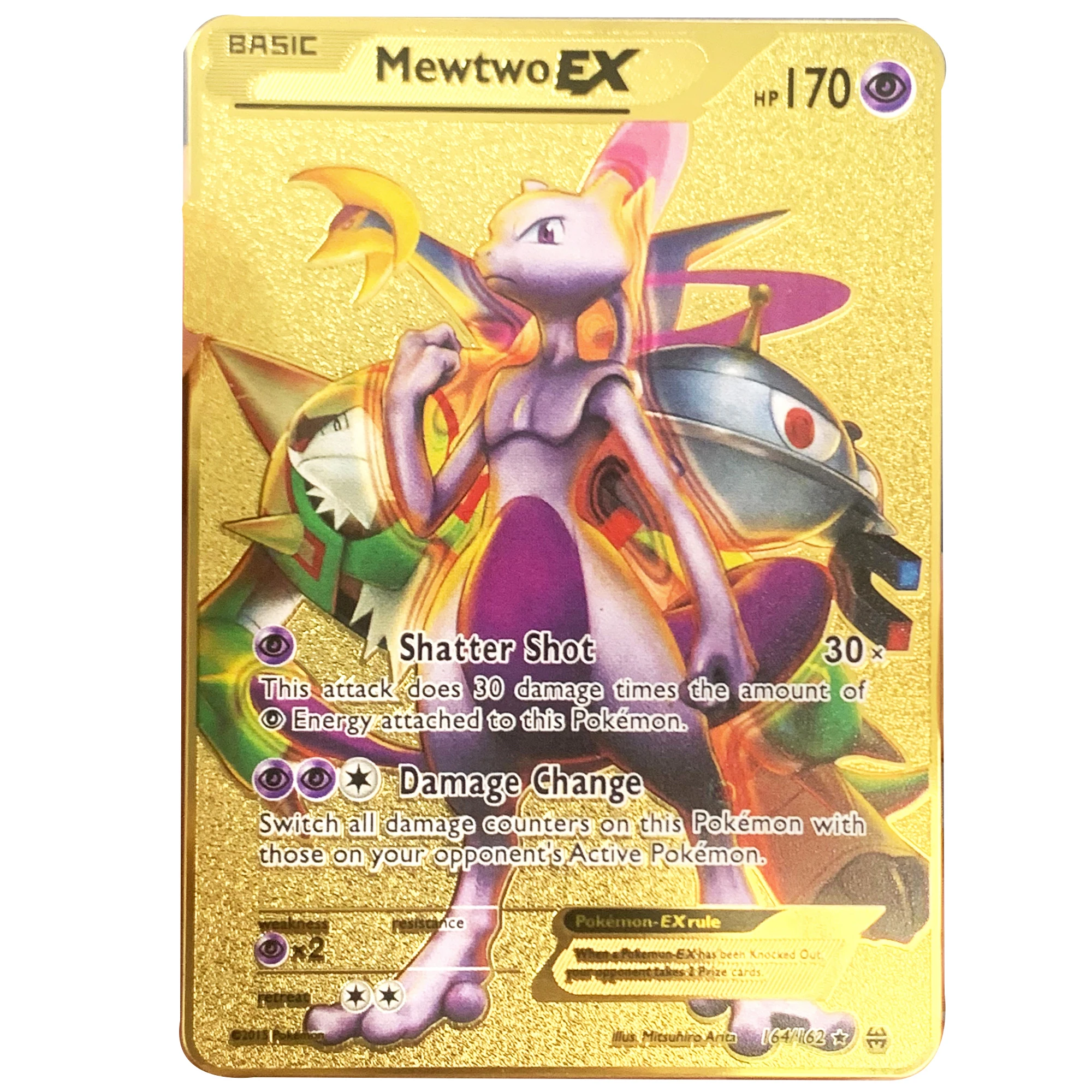 2024New Pokémon Cards Metal Letters English Iron Cards Mewtwo Pikachu ...