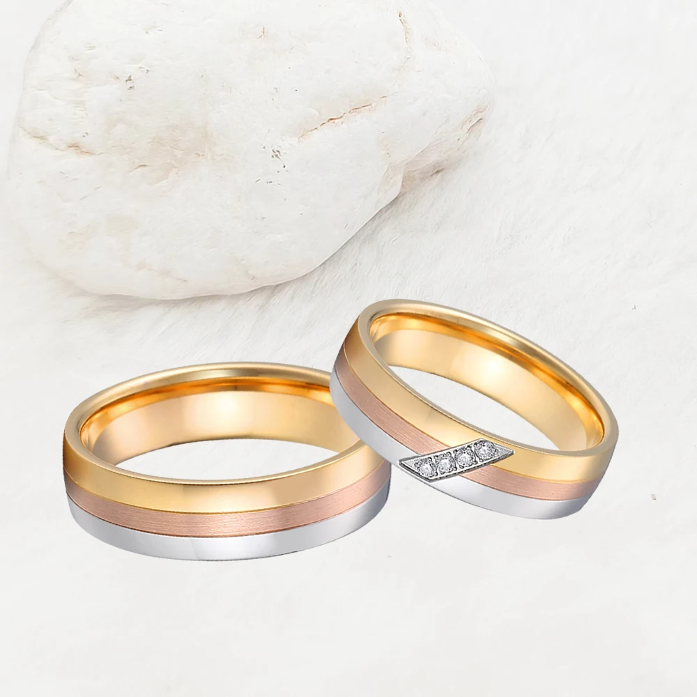 Diseños de anillos para hombres Anillo de oro rosa chapado en 24k ...