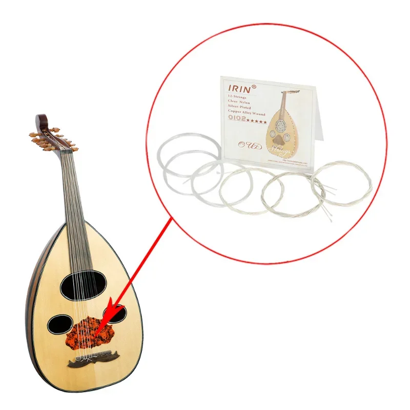High-Quality-12Pcs-Set-Turkey-Oud-Arab-Lute-Strings-Clear-Nylon-Silver ...