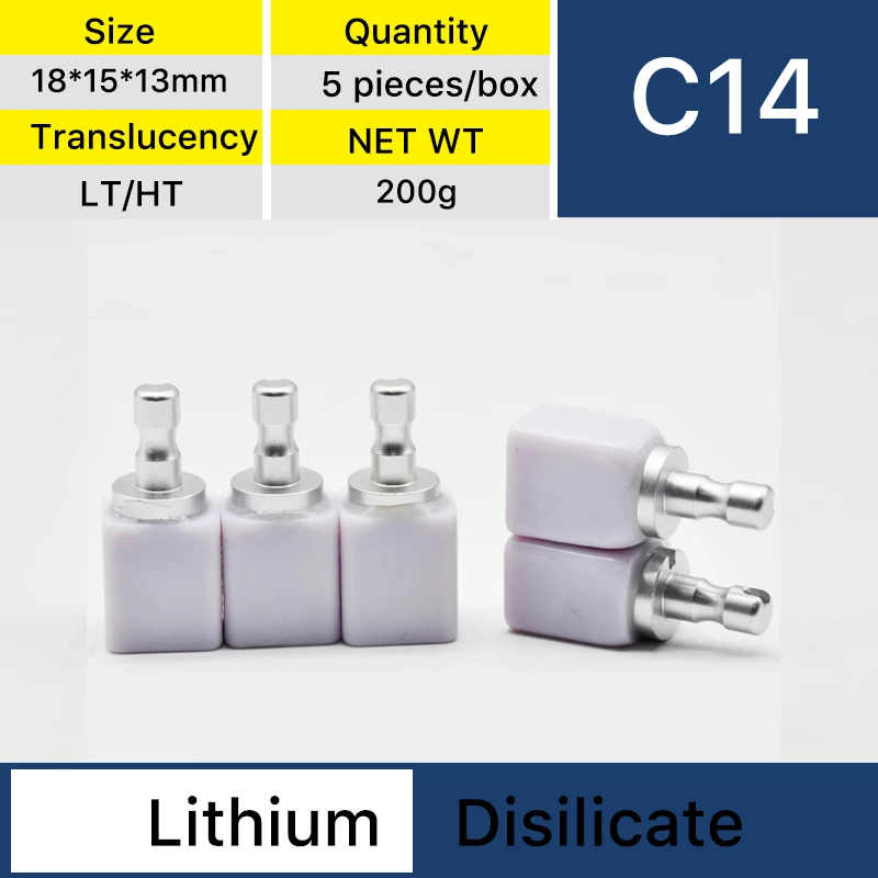 Manufactured HT/LT C14 Lithium Disilicates Blocks Emax Ceramic 18-15 ...