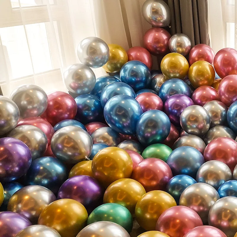 50pcs-Pack-Metal-Balloon-10inch-12inch-Thick-Latex-Balloons-Chromium ...