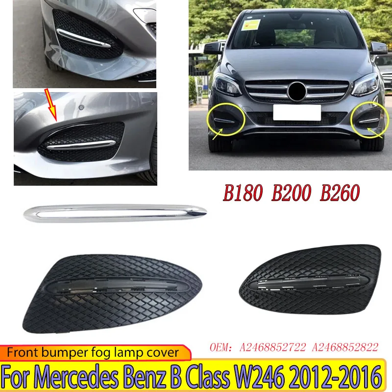 Front Bumper Fog Lamp Cover for Mercedes Benz B Class W246 2012-2016 ...