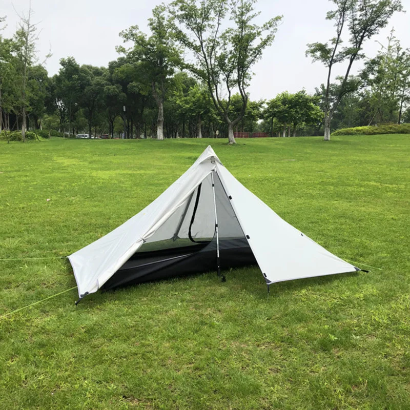 Single Person Travel Tent Dual Layer Rainproof Backpack Tent With ...