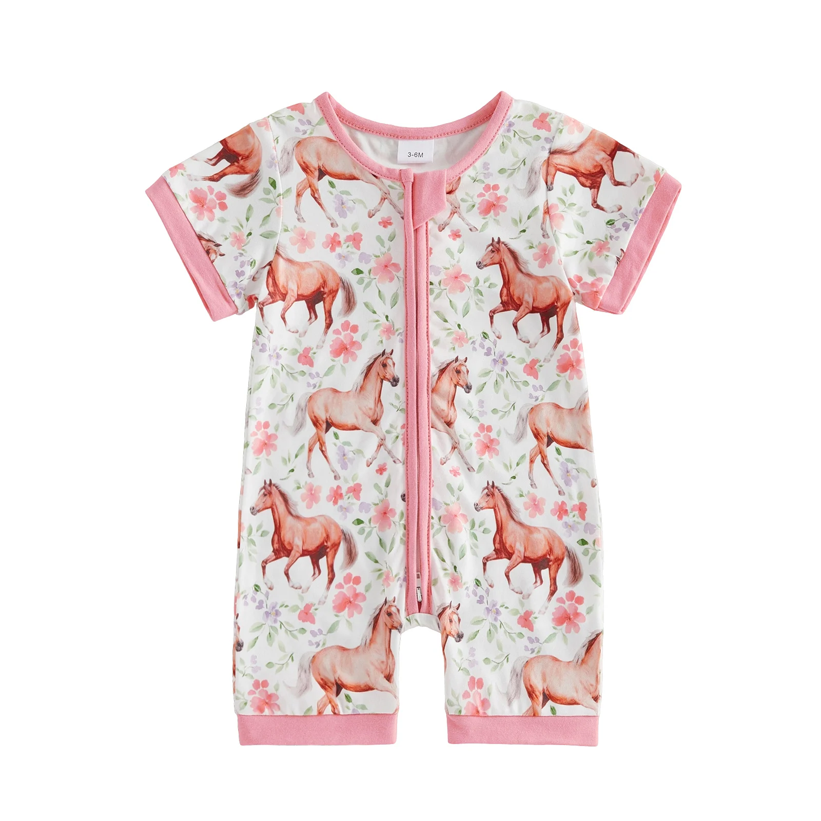 Infant Baby Girl Romper Summer Short Sleeve Crew Neck Western Style ...