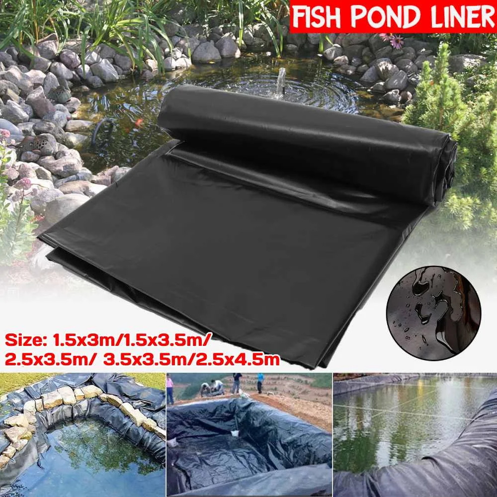 HDPE Fish Pond Liner Cloth Waterproof Gardens Pools Membrane Black ...