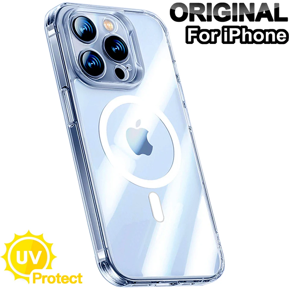funda magnética de lujo para apple, original carcasa transparente de silicona acrílica case para ...