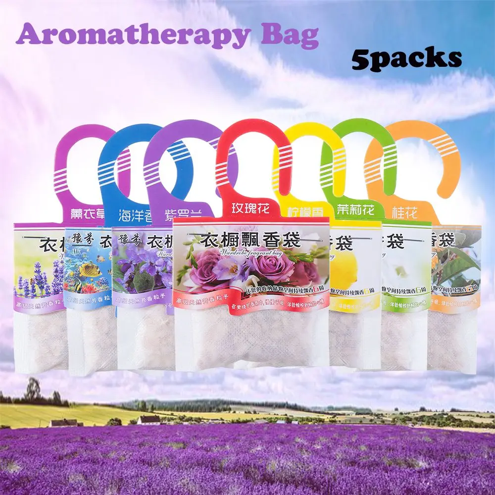 5packs Natural Fragrances Hanging Spices Bag Wardrobe Deodorizing Paper ...