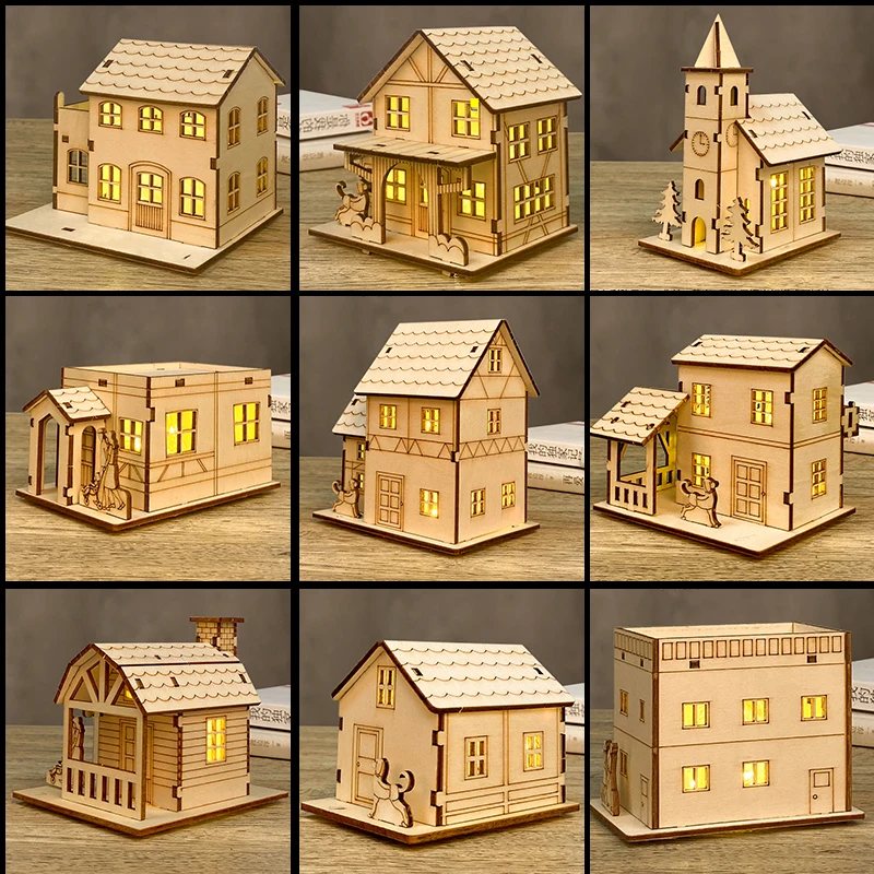 1pc-Miniature-House-Wooden-Constructor-Prefabricated-House-Cabin ...