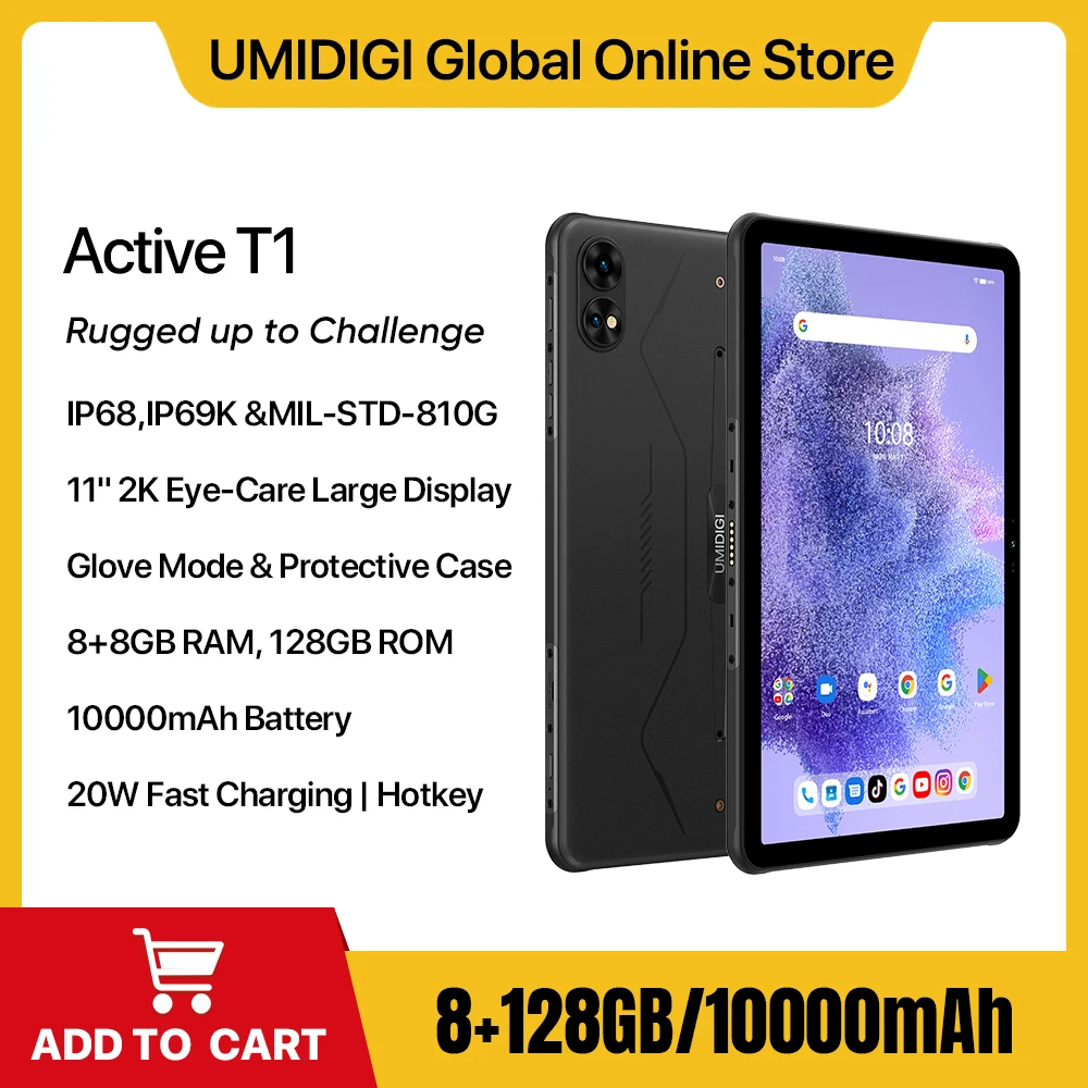 UMIDIGI-Active-T1-Smart-Rugged-Tablet-8GB-128GB-10000mAh-AI-Face-Unisoc ...