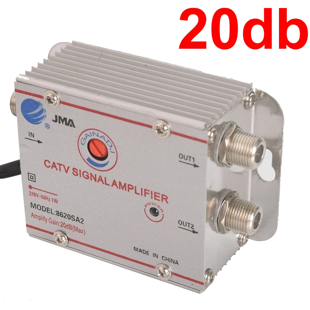 20dB-CATV-TV-Antenna-Signal-Amplifier-Booster-Splitter-8620SA2-For-Digital-TV-Input-Two-Output ...