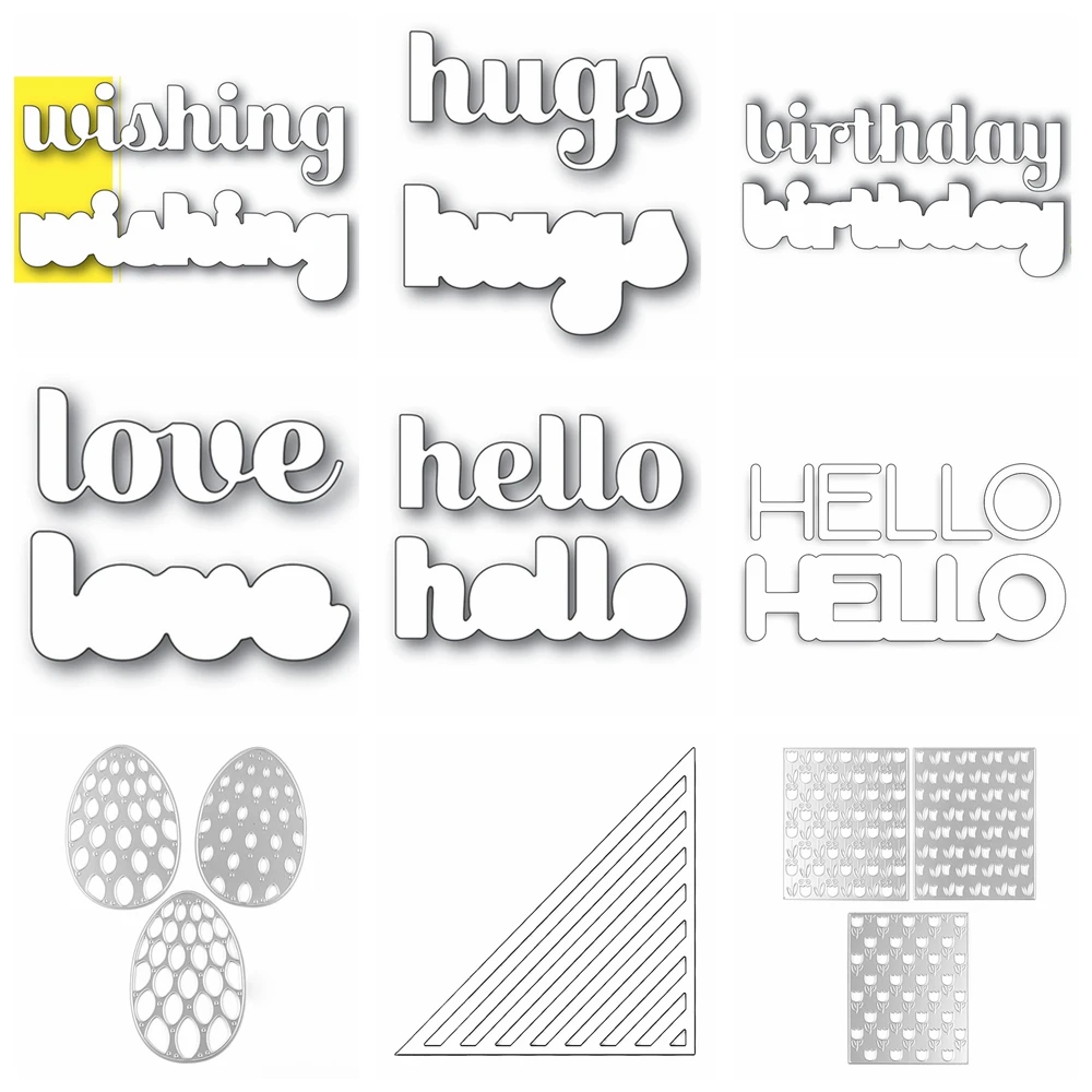 Field of Blooms Plate Layer Cutting Dies Linear Triangle Metal Die Cuts ...