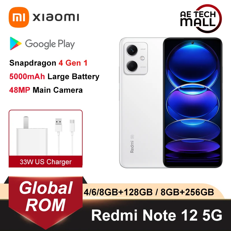 Xiaomi-Redmi-Note-12-5G-Global-ROM-128GB-256GB-6nm-Processor-48MP-Dual ...
