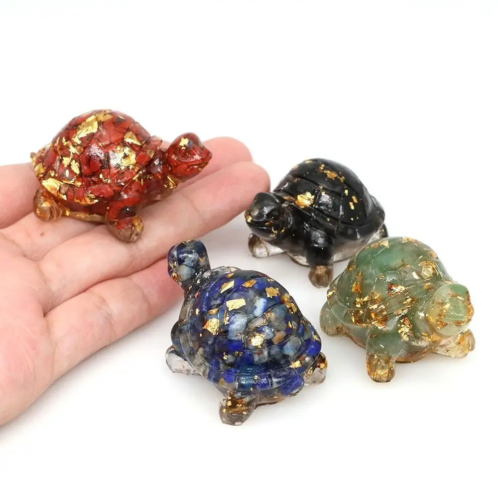 Resin-Turtle-Statue-Healing-Crystals-Tumbled-Stones-Sculpture-Reiki ...