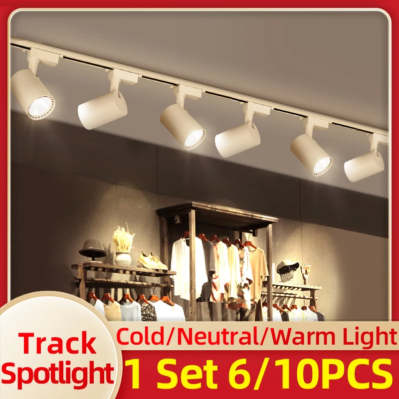 Spot Led Track Light Cob Set 220v 12/20/30/40w Stripe Lighting Fixture ...